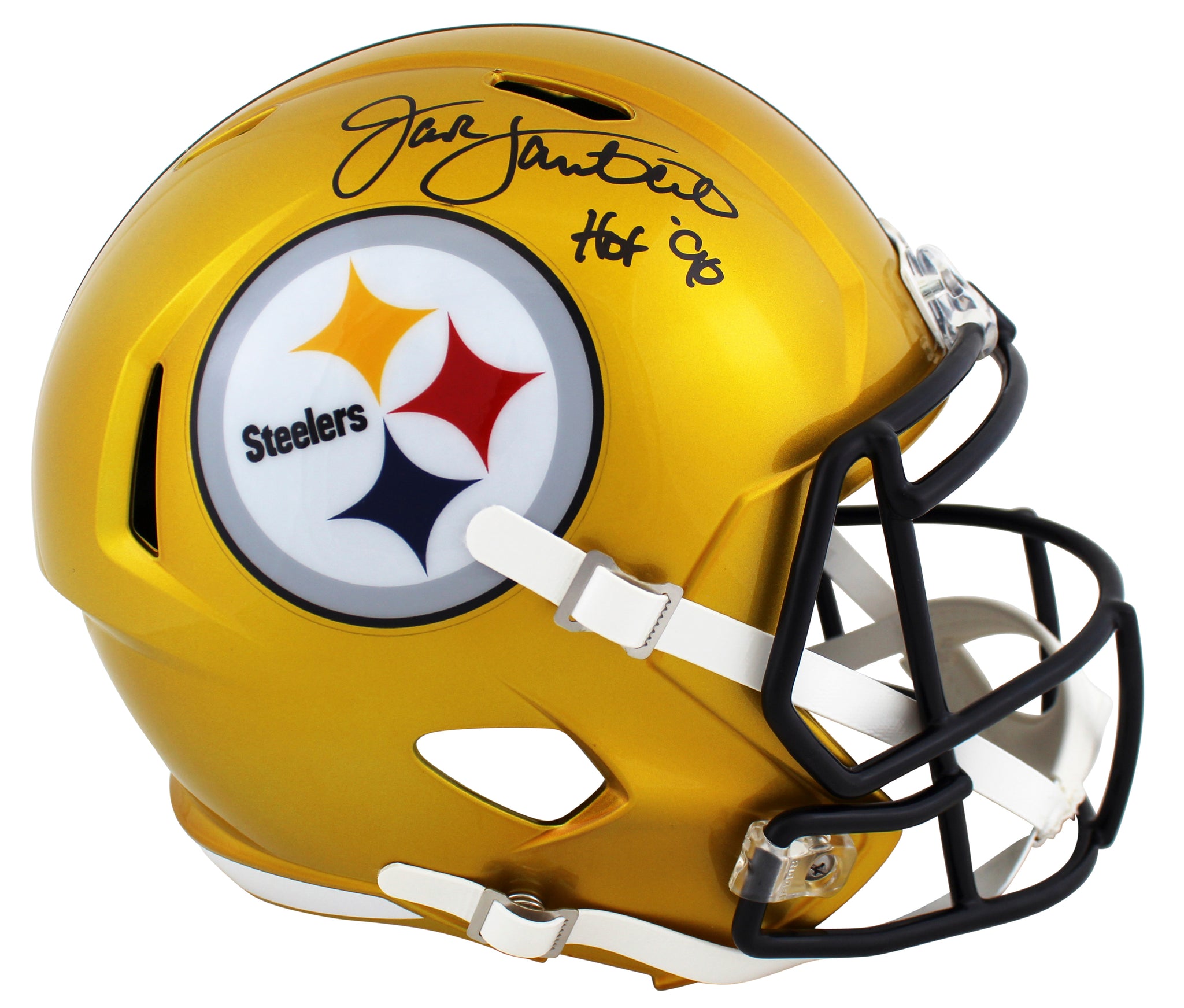 Steelers Jack Lambert HOF 90 Signed Flash Full Size Speed Rep Helmet J