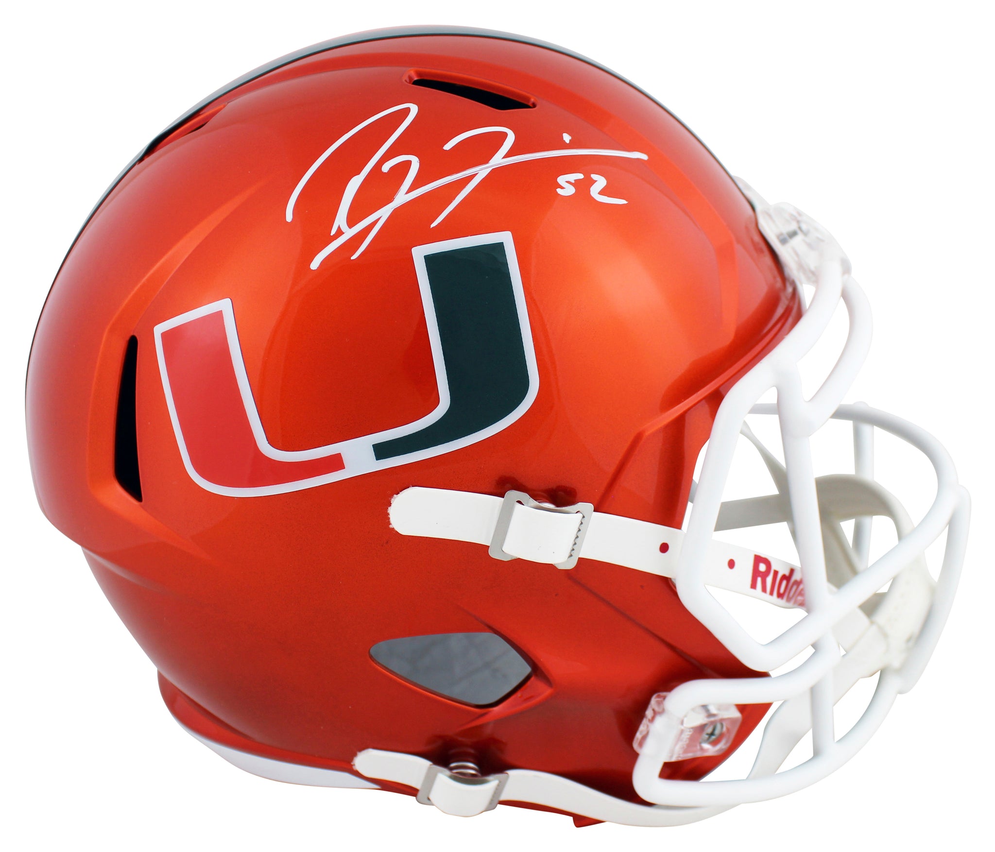 Miami Ray Lewis Authentic Signed Flash Full Size Speed Rep Helmet BAS