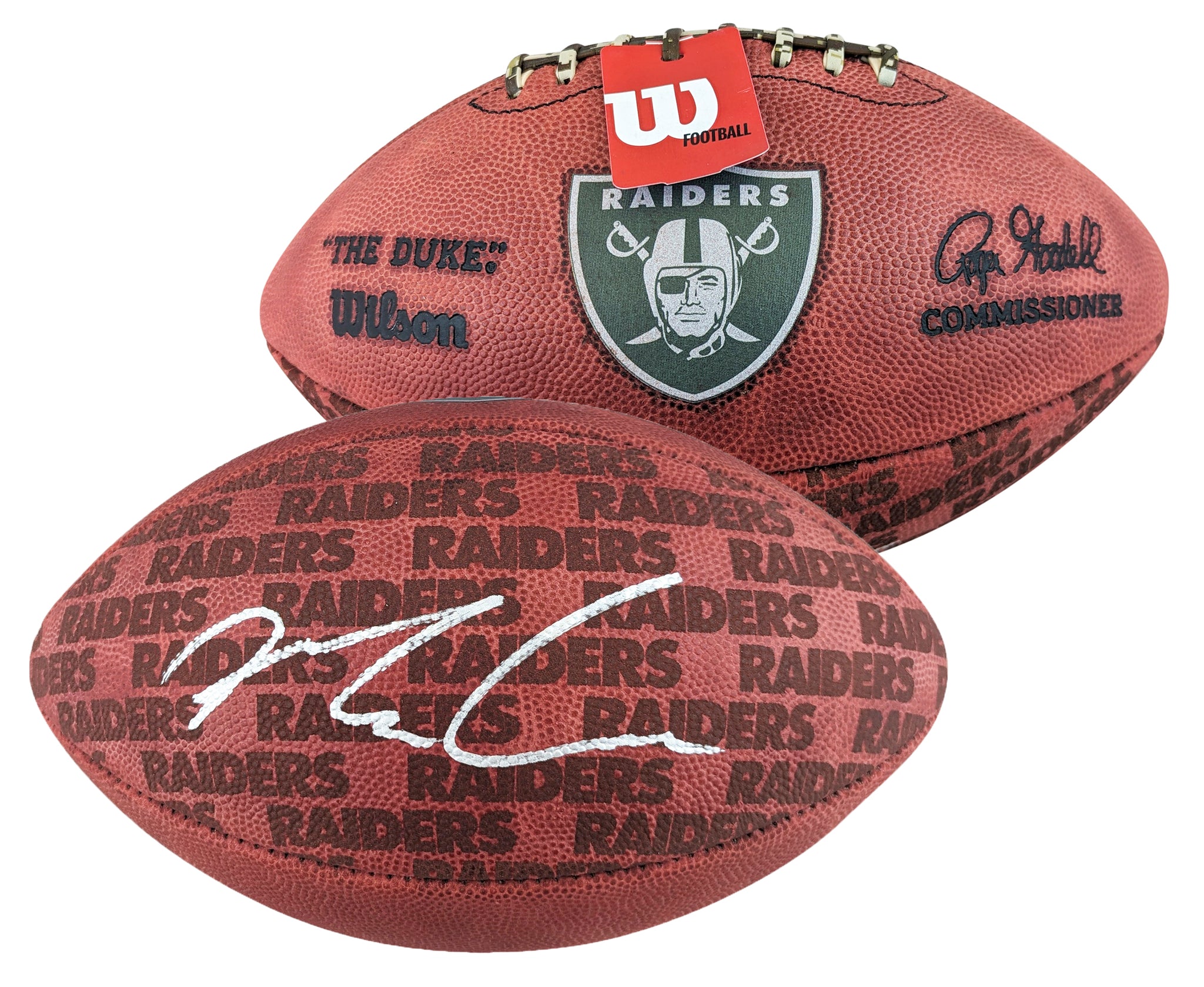 Raiders Maxx Crosby Signed Wilson "The Duke" Team Showcase Nfl Footbal