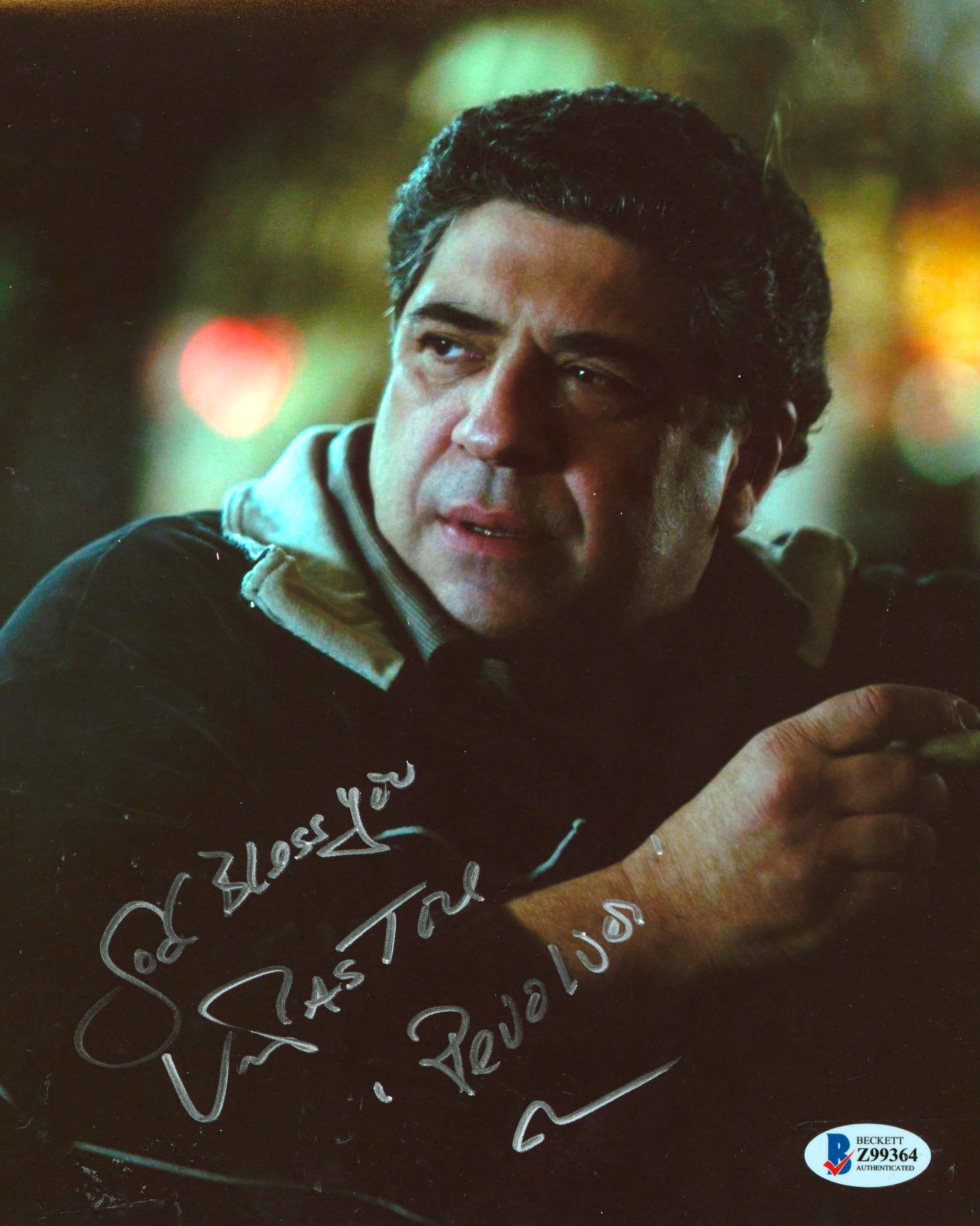 Vincent Pastore The Sopranos "God Bless, Revolver" Signed 8x10 Photo B