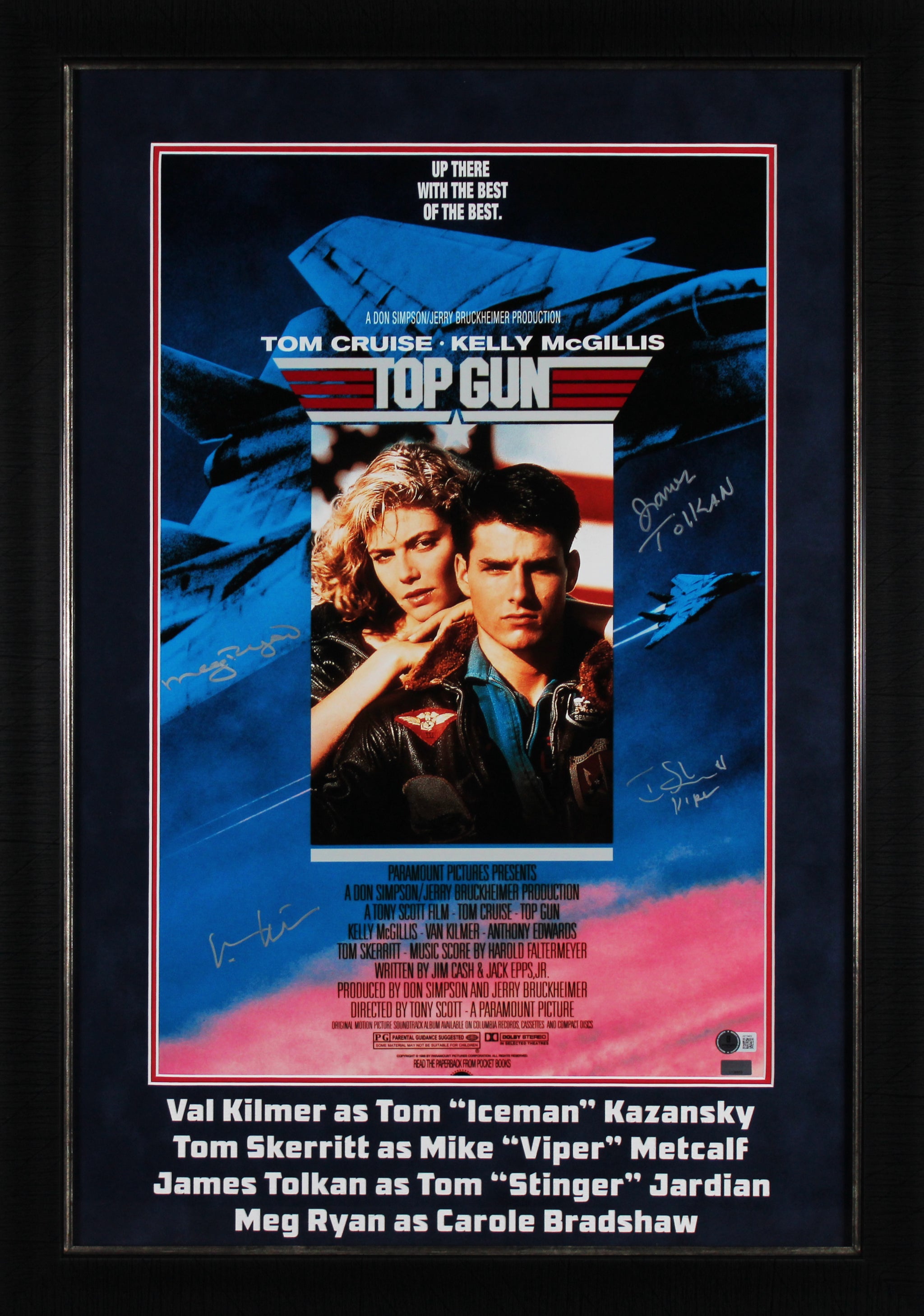Top Gun (4) Kilmer, Ryan, Skerritt +1 Top Gun Signed Framed 16x24 Phot