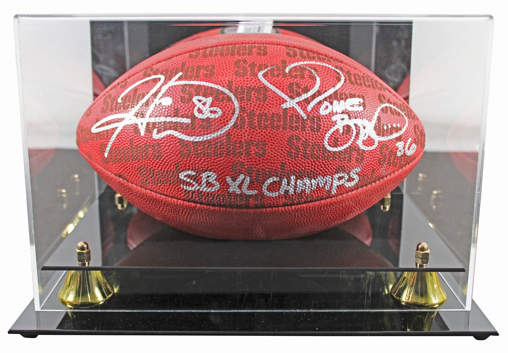 Jerome Bettis & Hines Ward Signed "Duke" Team Showcase Football W/ Cas
