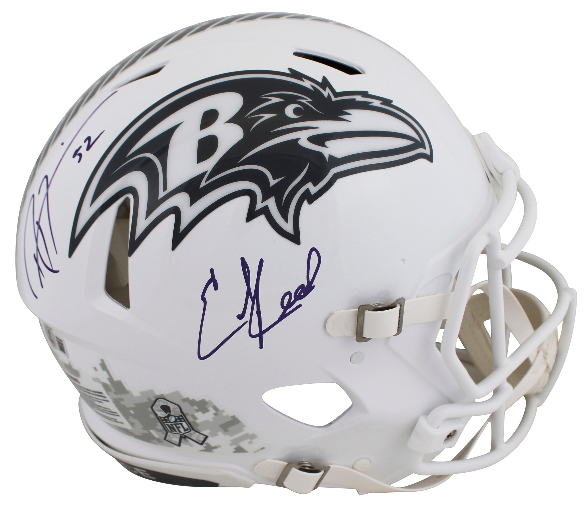 Ravens Ray Lewis & Ed Reed Signed STS III Full Size Speed Proline Helm