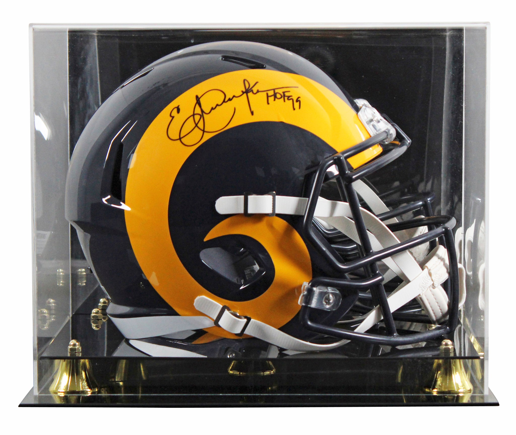 Rams Eric Dickerson "HOF 99" Signed Full Size Speed Rep Helmet W/ Case