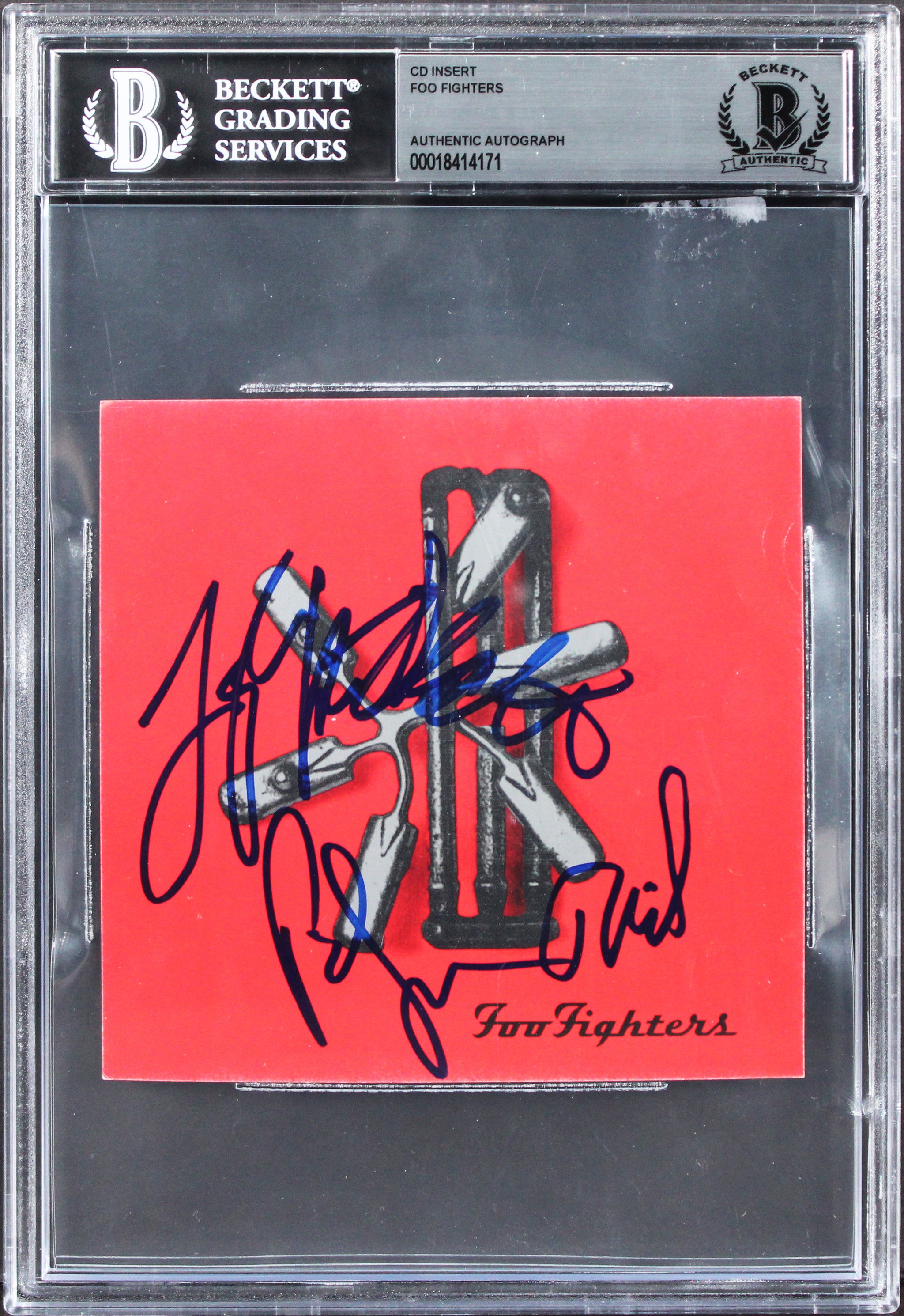 Foo Fighters (4) Grohl, Mendel, Smear +1 Signed Monkey Wrench Cd Cover