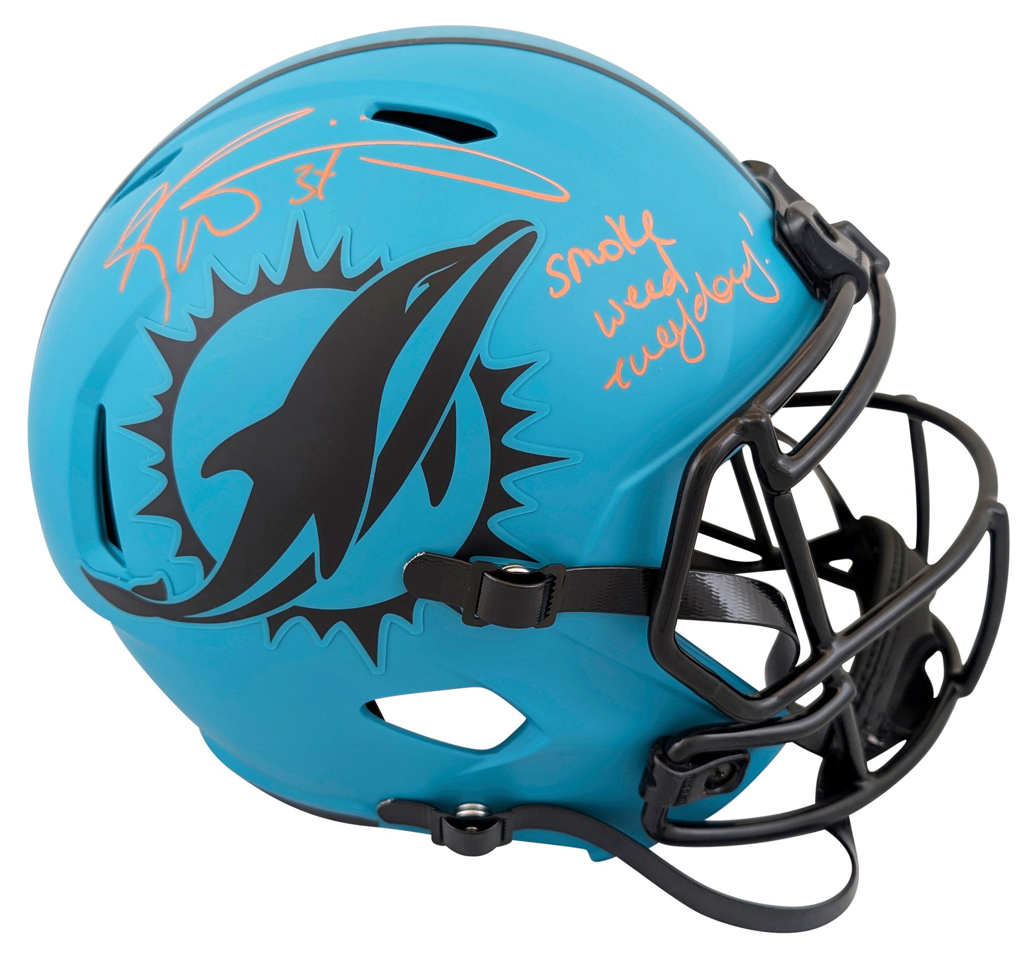 Dolphins Ricky Williams "SWE" Signed Rave Full Size Speed Rep Helmet B
